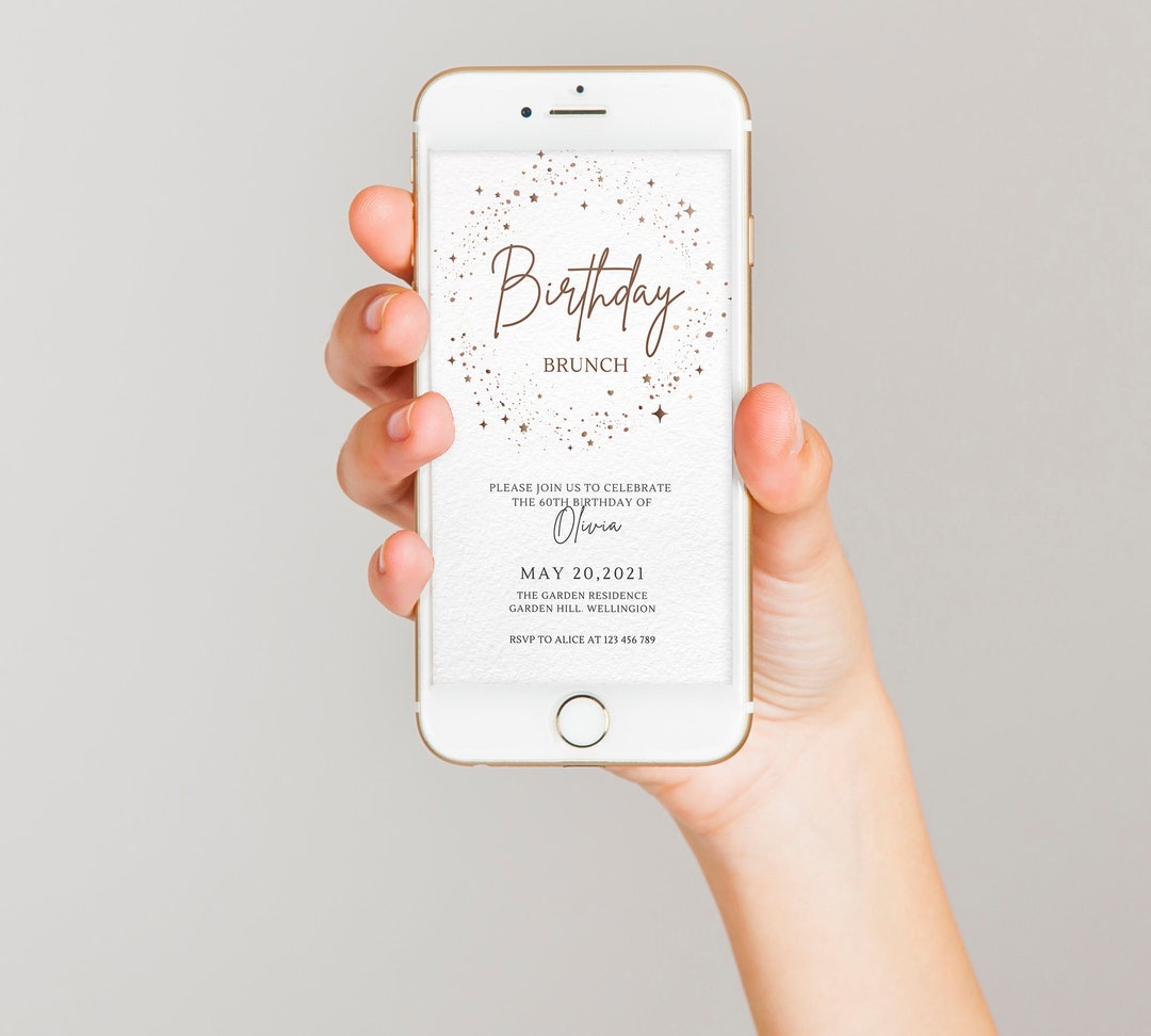 Editable Birthday Brunch Invitation: Pink Watercolor Electronic Evite ...