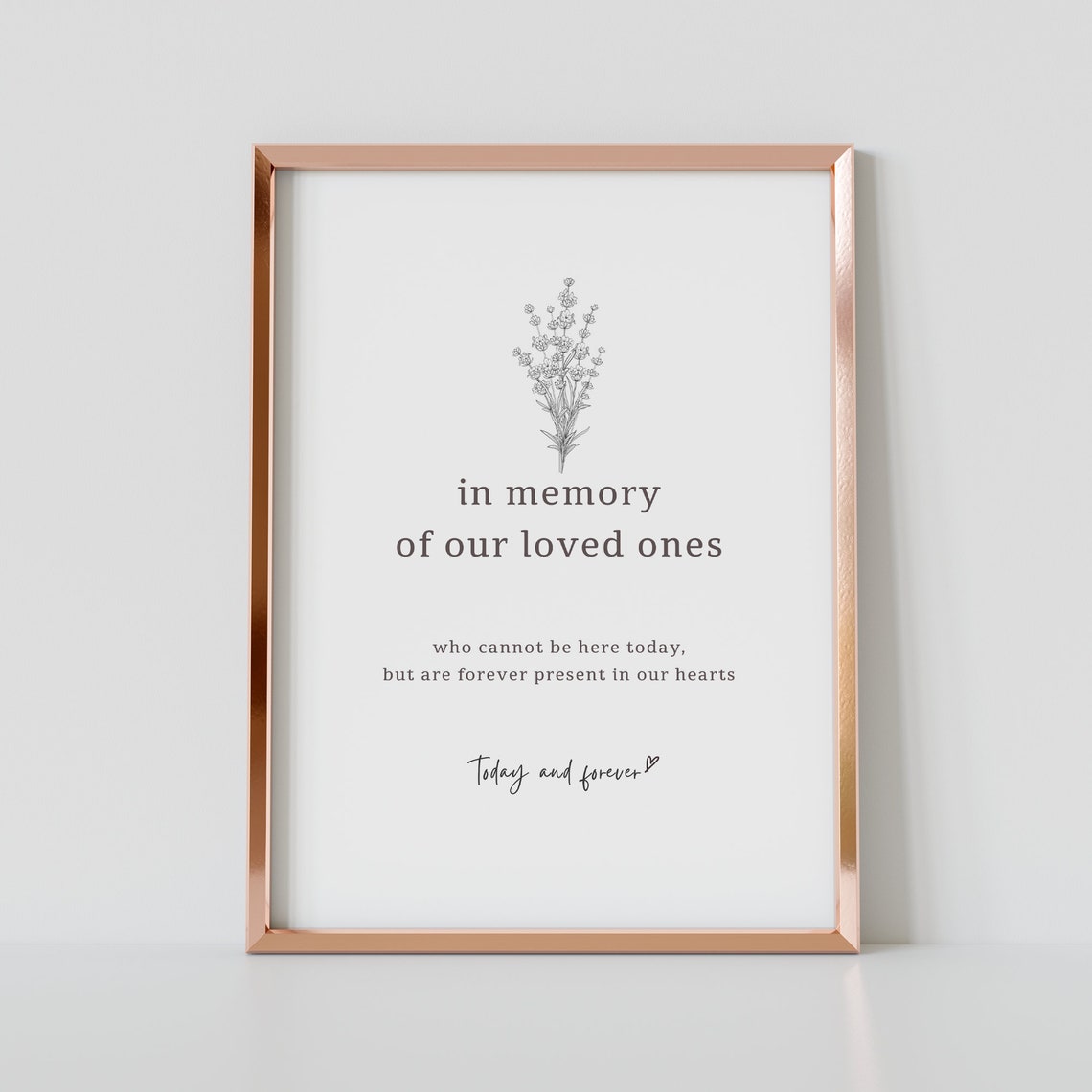 In Memory Sign Printable, Modern Rustic, Wedding Sign, INSTANT Download ...