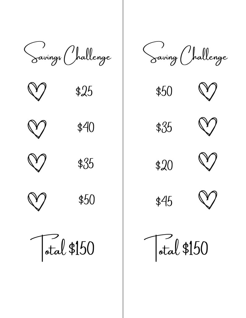 300 Dollar Savings Challenge - Etsy