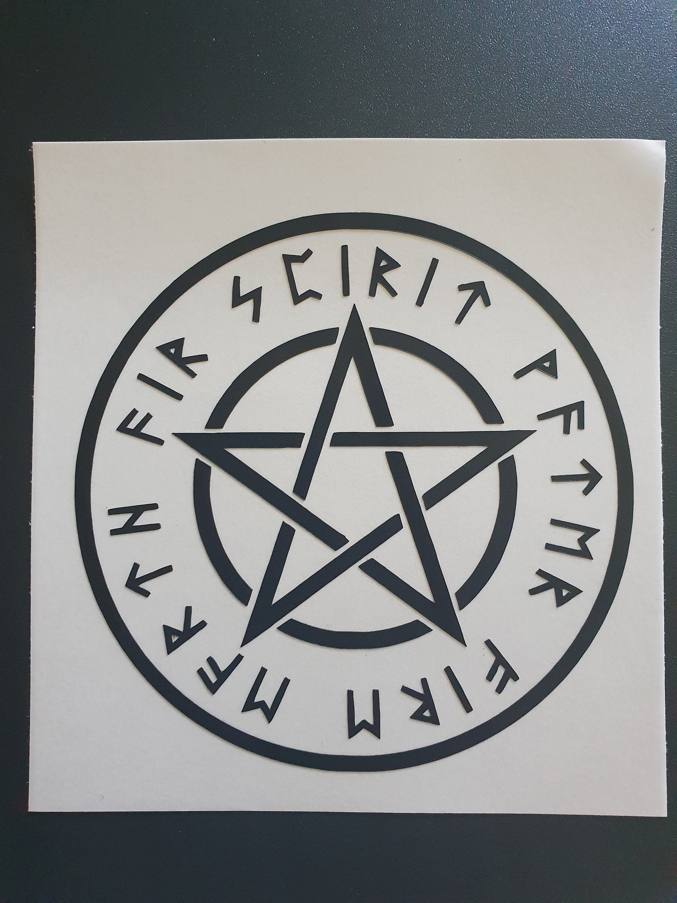 Pentacle Elements Runes Van Window Sticker Decal Pentacle Window Bumper ...