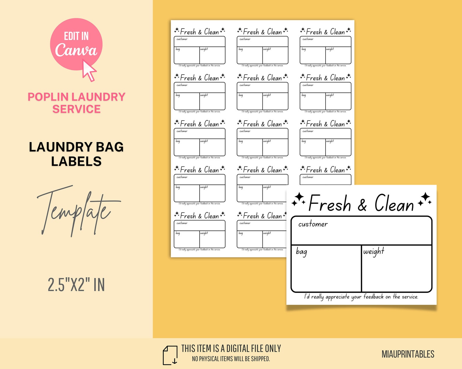 Poplin App Laundry Service-printable Marketing,flyer,thankyou Card ...