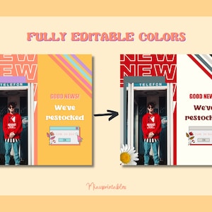 40 Retro Groovy Templates Pastel Retro Easy to edit with Canva Colorful ...