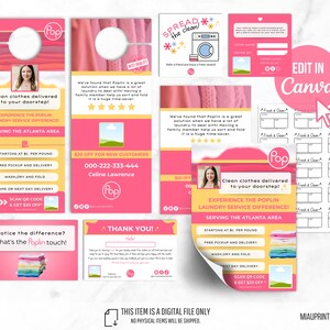 Poplin App Laundry Service-printable Marketing,flyer,thankyou Card ...