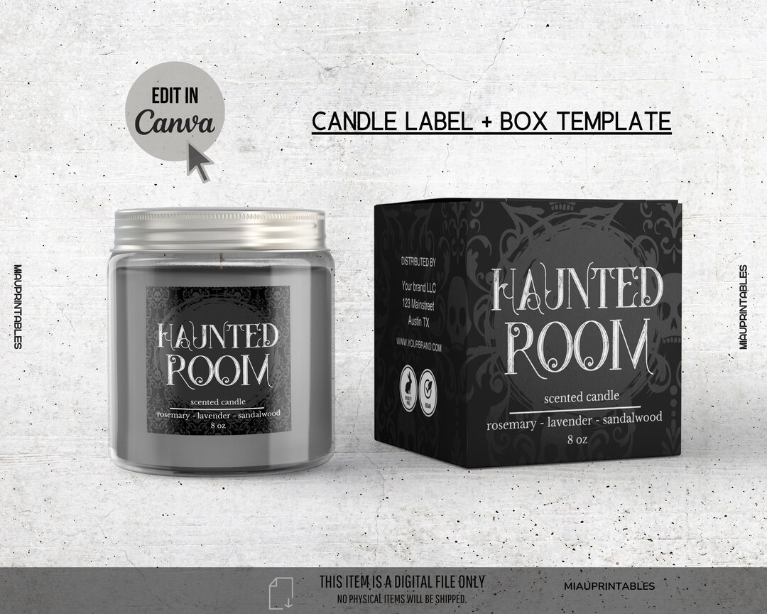Gothic Halloween Candle Box Label Packaging for Soy Wax - Etsy