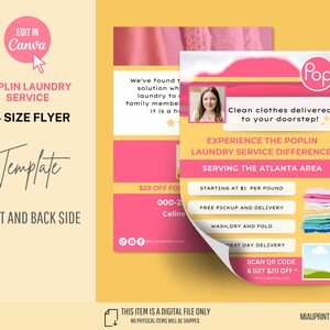 Poplin App Laundry Service-printable Marketing,flyer,thankyou Card ...