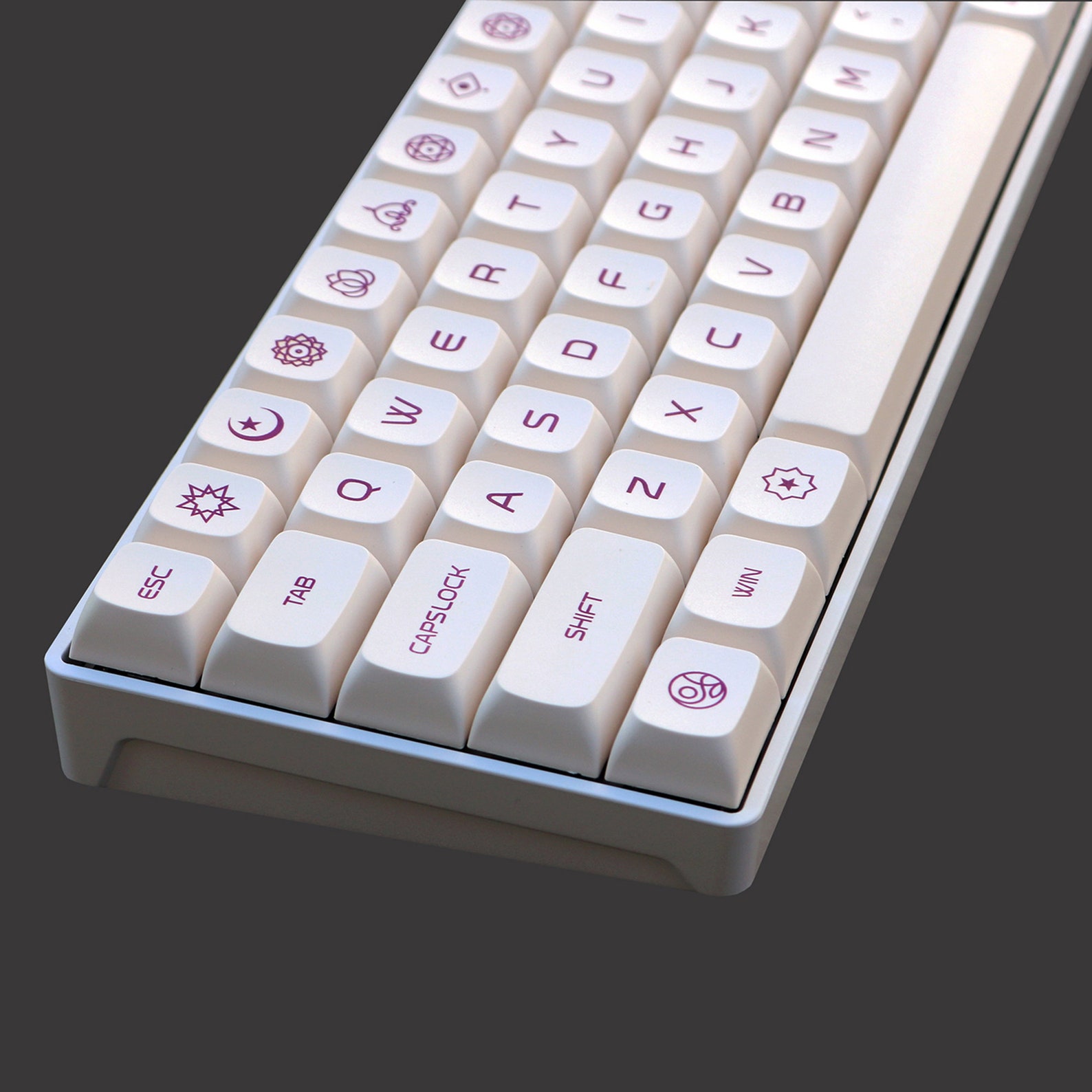 Cute White and Purple Keycaps Set Simple Keycaps PBT | Etsy