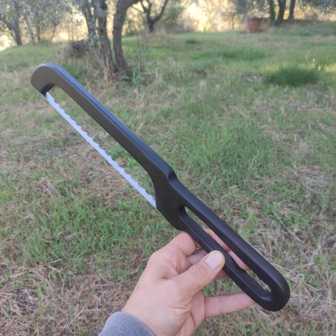 Bow Bread Knife, Ebonized Bread Knife. Wooden Bread Knife, Made in Italy. Kitchen Knife ...