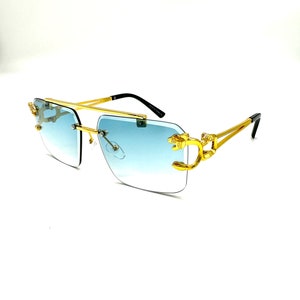 Gold/silver Buffs Panther/jaguar Frame Vintage Shades/sunglasses - Etsy