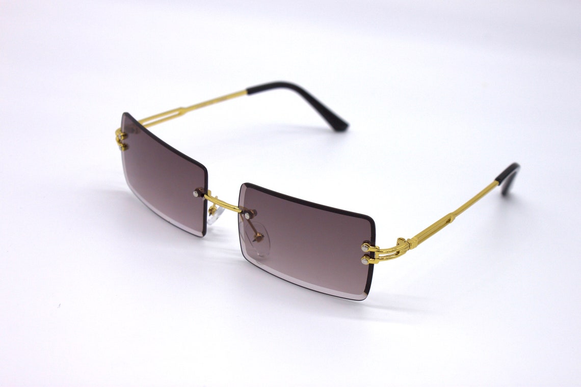 Y2K Style Unisex Color Frame Rectangular Luxury Hiphop - Etsy