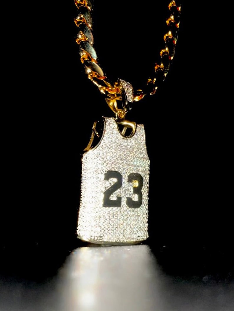 18k Gold CZ Diamond Number 23 Basketball Jersey Hiphop Pendant - Etsy