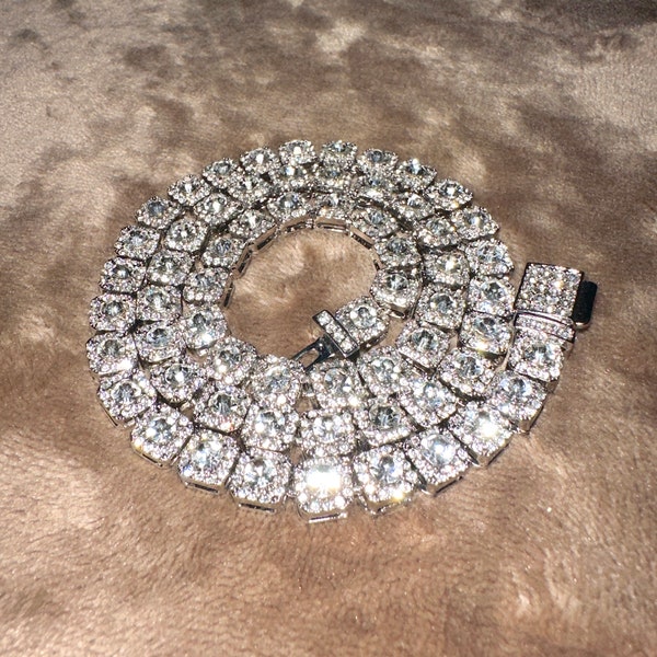White Iced Out Chain - Etsy