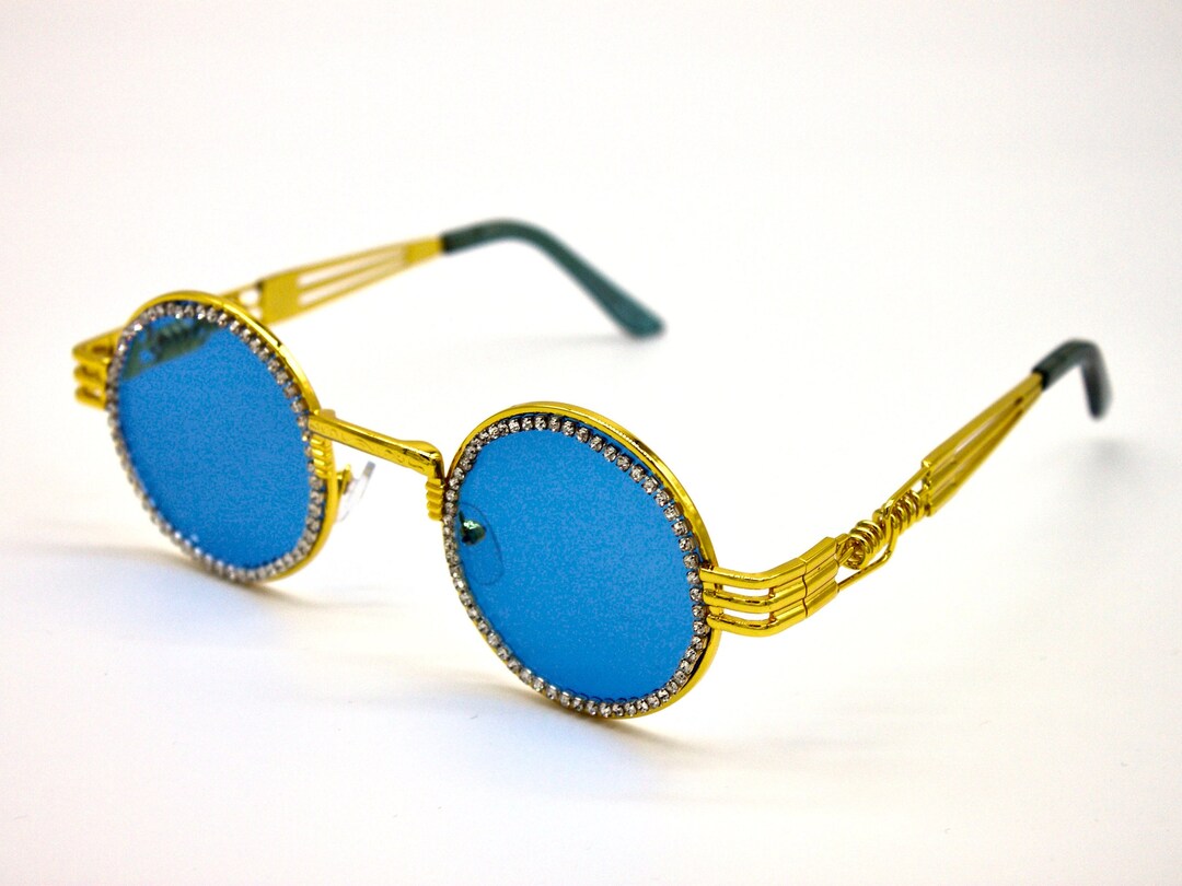 Vintage Buffs CZ Diamond Circle Gold Frame Luxury Retro Multi-color ...