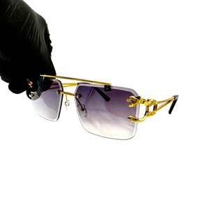 Gold/silver Buffs Panther/jaguar Frame Vintage Shades/sunglasses - Etsy