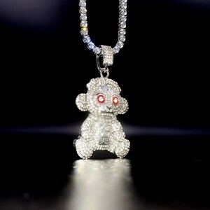 NBA Youngboy Monkey 18k Gold/white Gold CZ Diamond Hiphop Iced Pendant ...