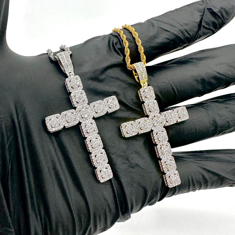 Iced Out Cross Necklace - Etsy