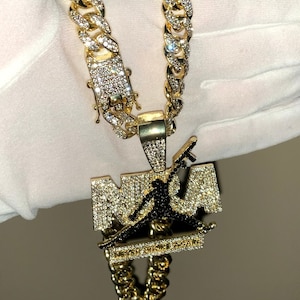 NBA Youngboy 18k Gold/white Gold CZ Diamond Hiphop Iced Pendant/chain ...