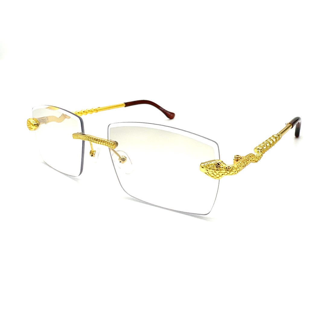 Gold/silver Snake Frame Retro Vintage Glasses - Etsy