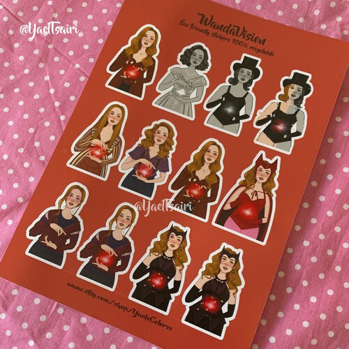 The Scarlet Witch Sticker Wandavision Sticker Wanda Maximoff - Etsy