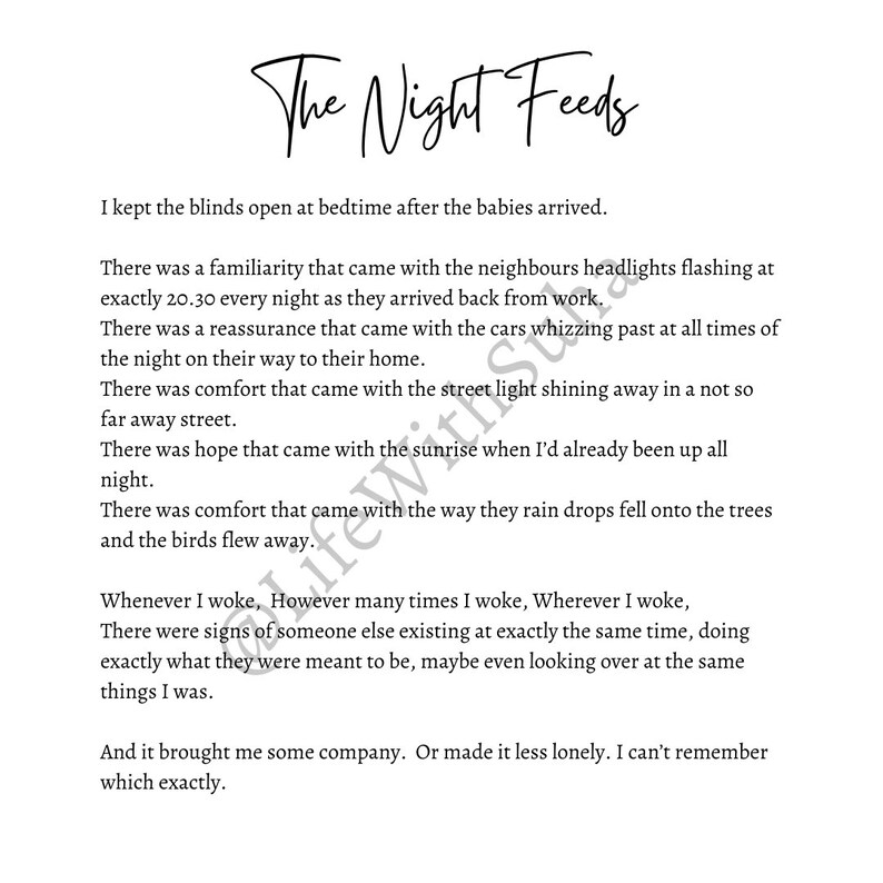 The Night Feeds - Etsy