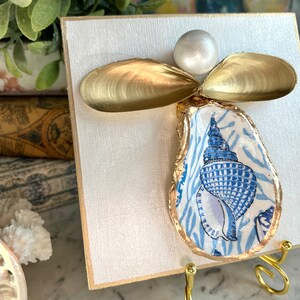 Oyster Shell Angel, Shell Art, Beach Decor, Coastal Gift, Oyster Shell Art, Oyster Wall Decor ...