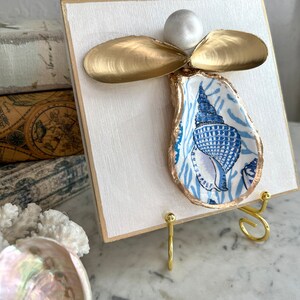 Oyster Shell Angel, Shell Art, Beach Decor, Coastal Gift, Oyster Shell ...