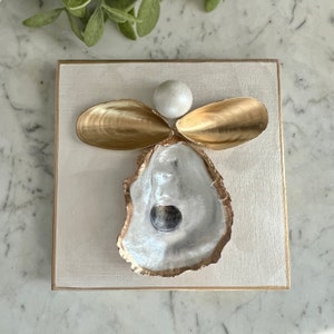 Oyster Shell Angel, Shell Art, Beach Decor, Coastal Gift, Oyster Shell ...