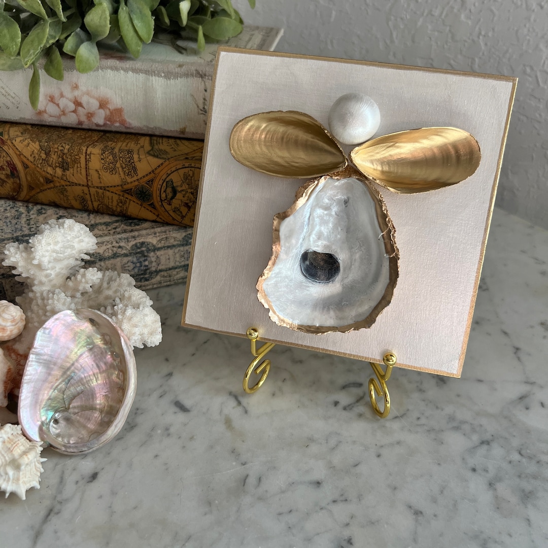 Oyster Shell Angel, Shell Art, Beach Decor, Coastal Gift, Oyster Shell ...
