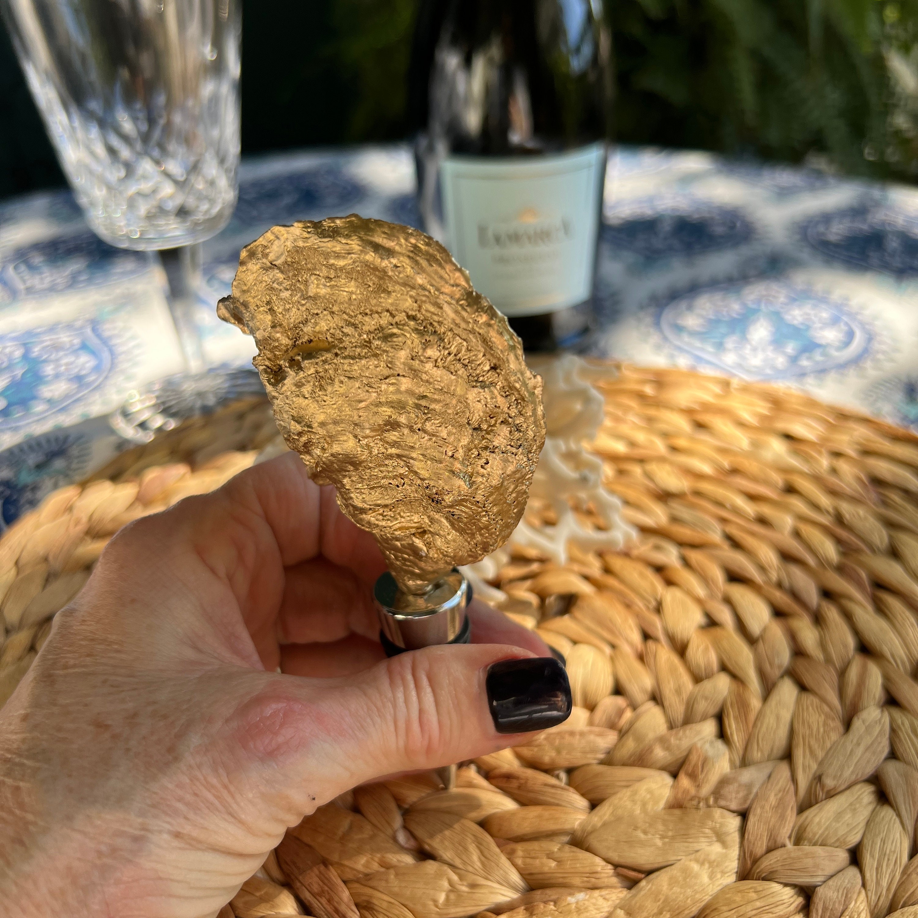 Oyster Shell Wine Stopper Shell Bottle Stopper Coastal - Etsy