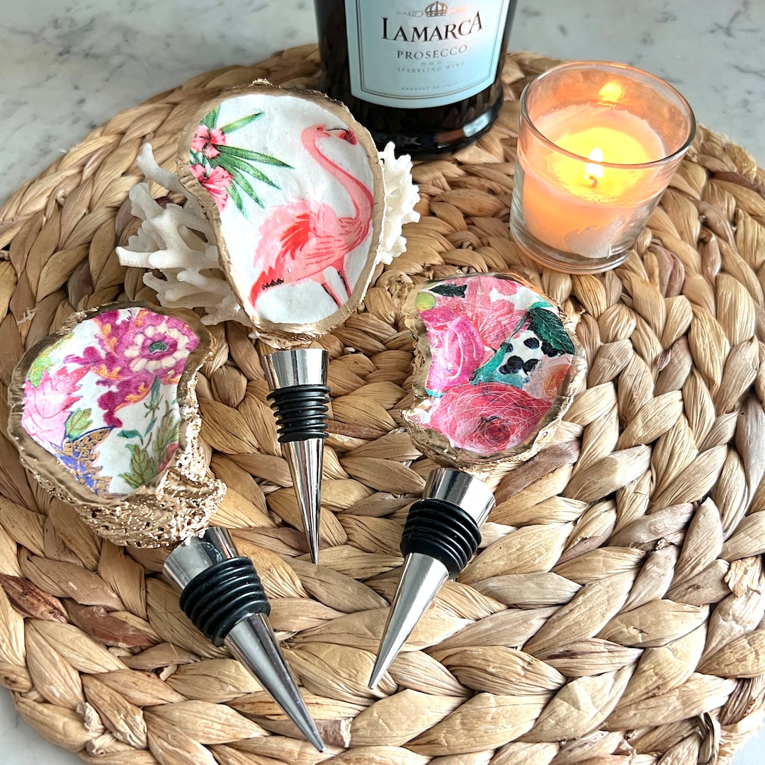 Oyster Shell Wine Stopper, Shell Bottle Stopper, Coastal Bar Gift ...