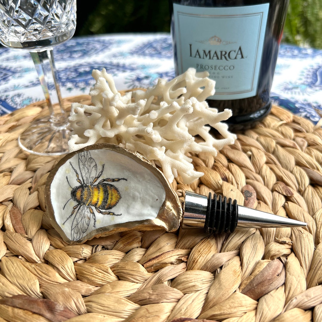 Oyster Shell Wine Stopper Shell Bottle Stopper Coastal Bar - Etsy
