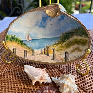 Large Clamshell Dish, Serene Beach Scene, Coastal Decor, Beach Home ...