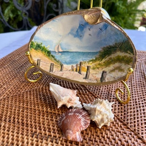 Large Clamshell Dish, Serene Beach Scene, Coastal Decor, Beach Home ...