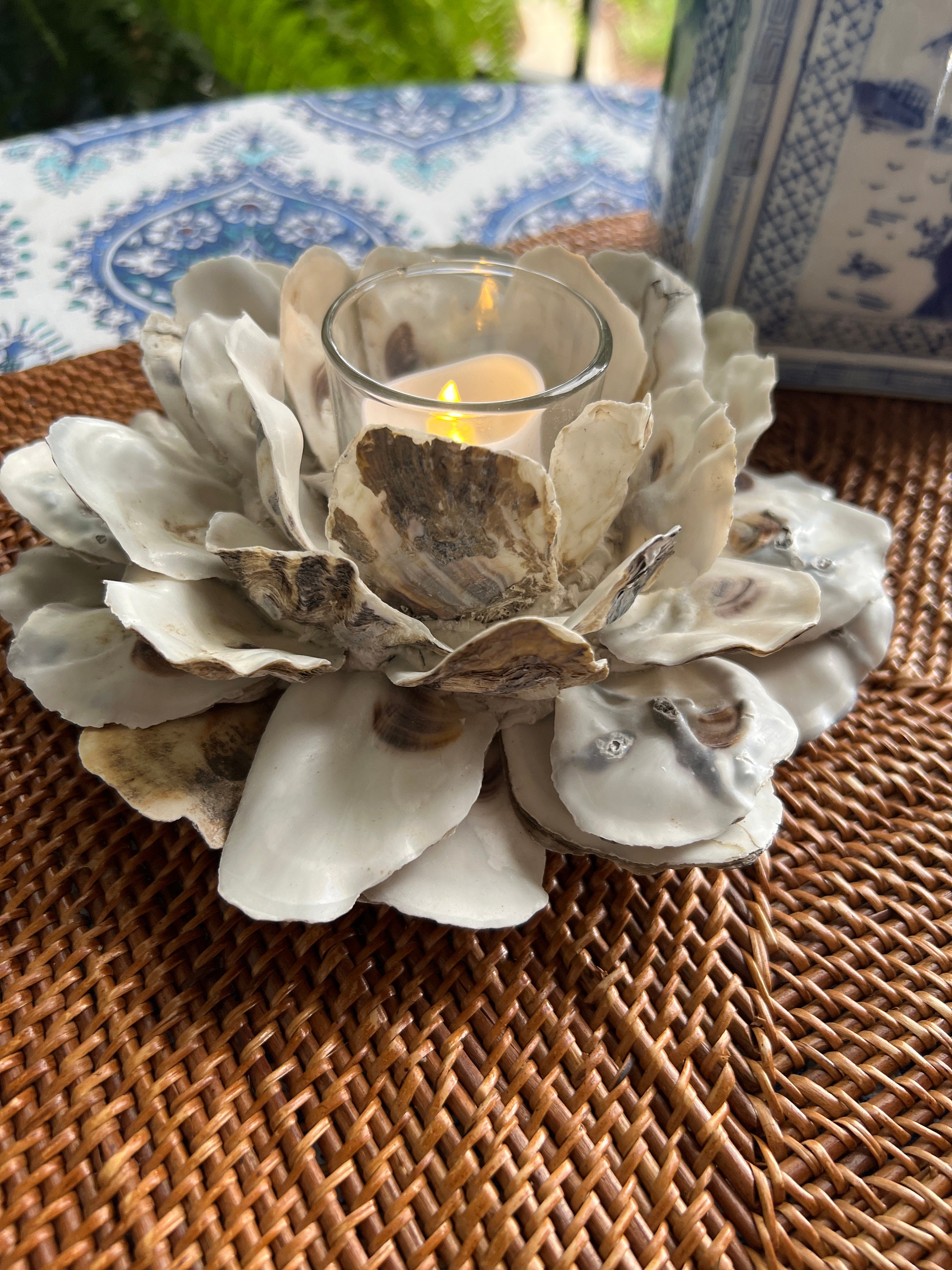 Oyster Shell Votive Candle Holder Oyster Cluster Candle - Etsy