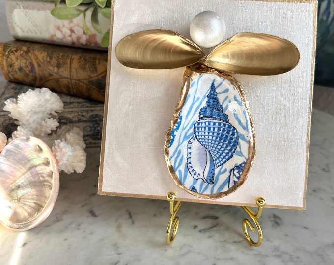 Oyster Shell Angel, Shell Art, Beach Decor, Coastal Gift, Oyster Shell ...