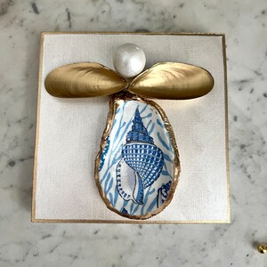 Oyster Shell Angel, Shell Art, Beach Decor, Coastal Gift, Oyster Shell ...