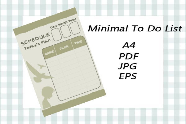 Minimal to Do List Template. A4 DIGITAL DOWNLOAD - Etsy