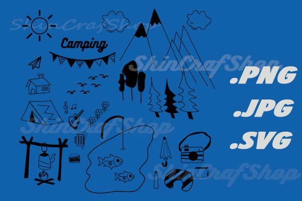Camping Design Collection Set. Digital Download - Etsy