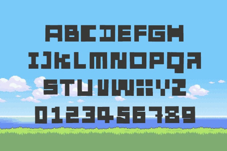 Pixel Font Display Font OTF and TTF - Etsy