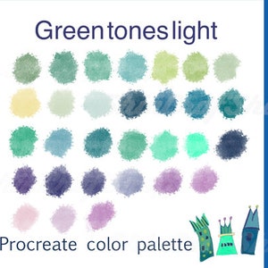 Procreate Color Palettes Green Tones Light for Procreate | Ipad ...