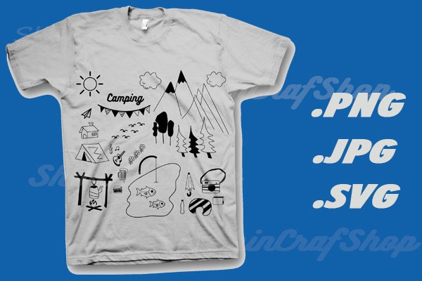 Camping Design Collection Set. Digital Download - Etsy