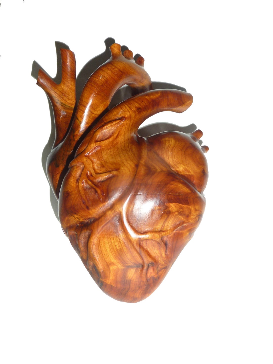 Anatomical Heart Sculpture – Handmade Wooden Art – Custom Gift for ...
