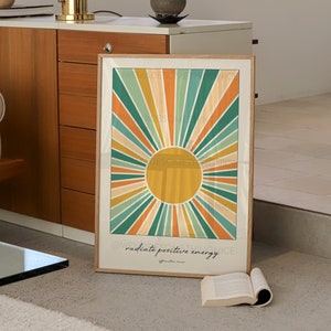 Radiate Positive Energy Print, Motivation Poster, Inspirational Art ...