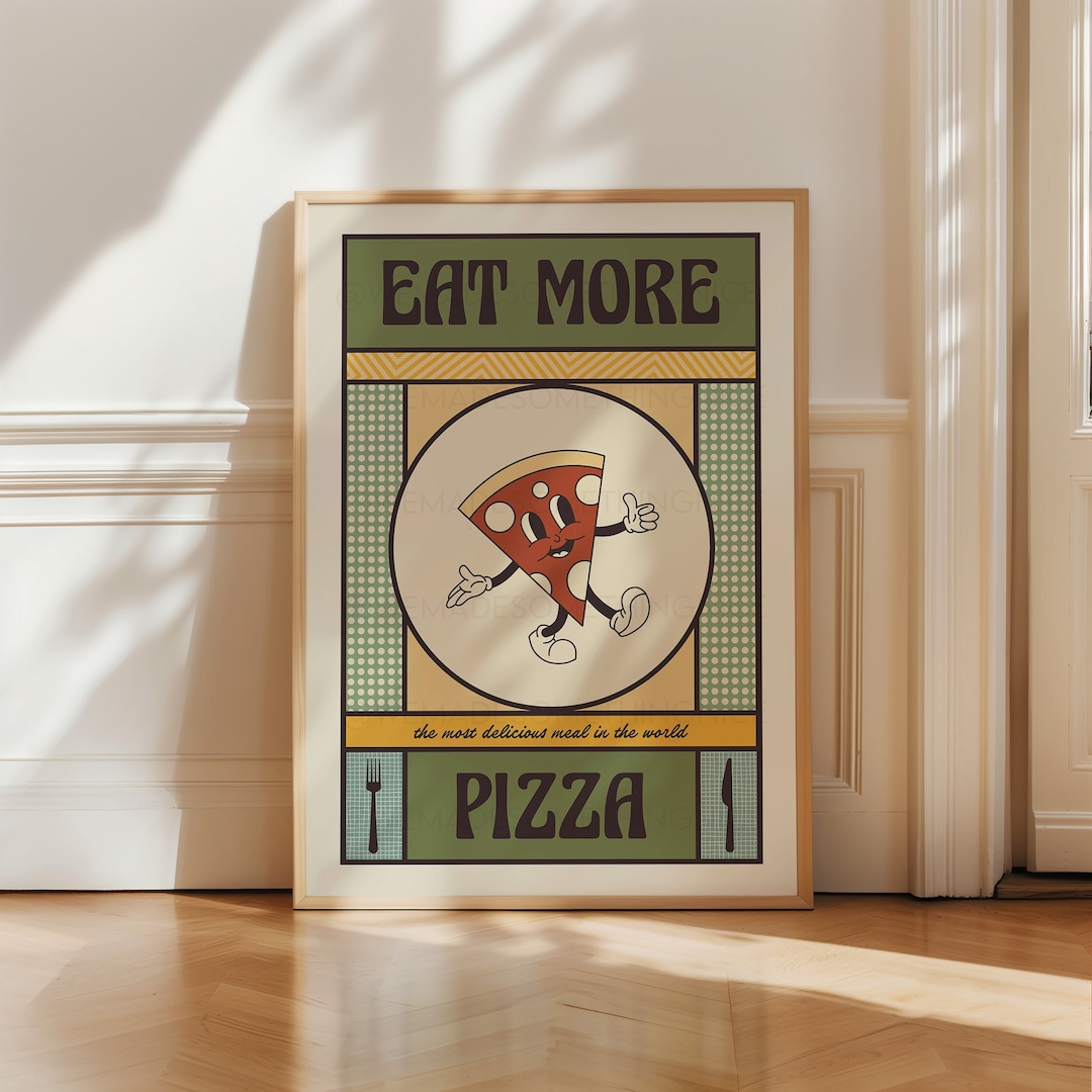 Pizza Print, Kitchen Art, Food Poster, Kitchen Poster, Kitchen Print ...