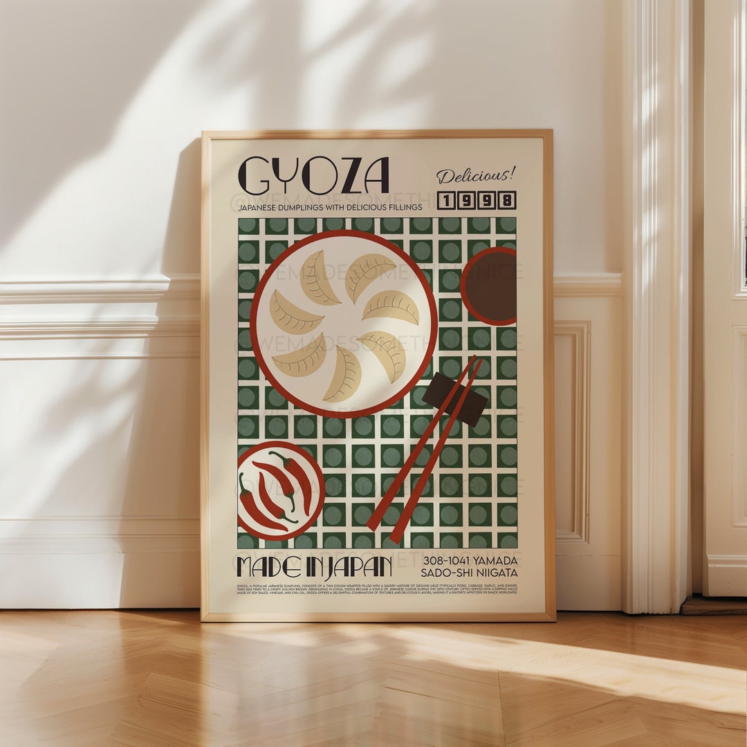 Gyoza Print, Kitchen Art, Kitchen Poster, Kitchen Print, Food Print ...