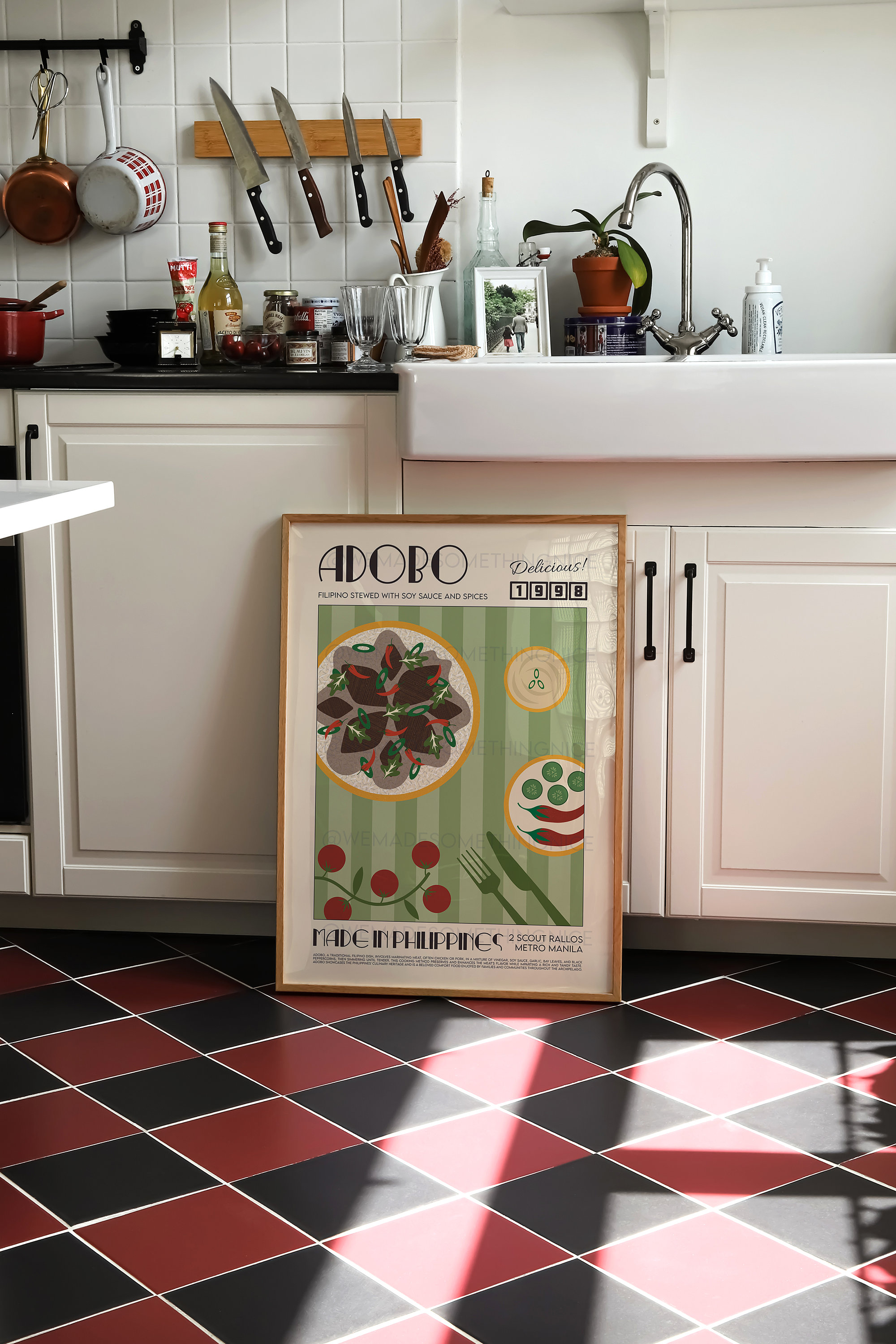 Adobo Poster, Food Art, Kitchen Art, Kitchen Poster, Food Print, Modern ...
