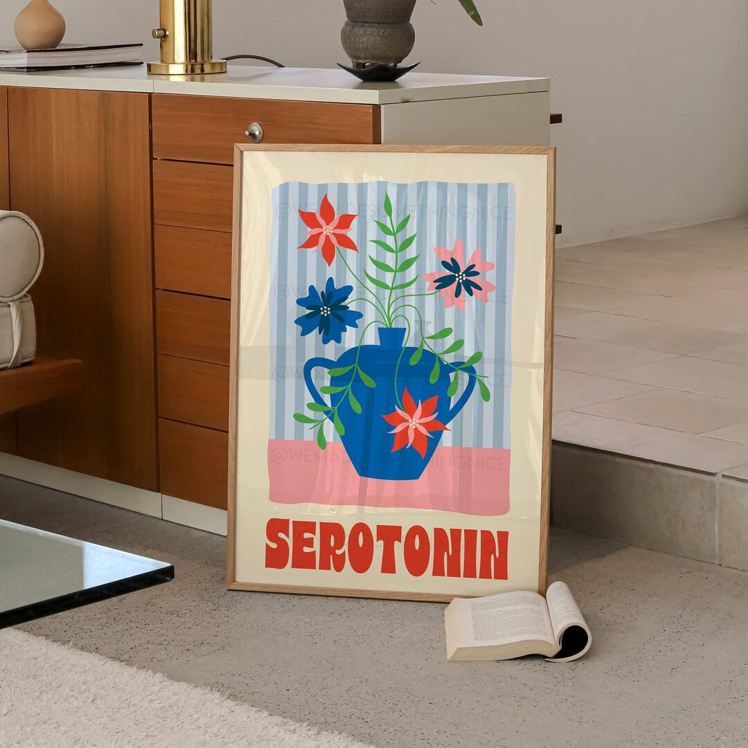 Serotonin Poster, Dopamine Decor, Maximalist Wall Art, Apartment Decor ...