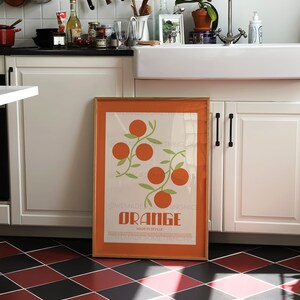 Orange Poster, Food Print, Modern Kitchen Decor, Food Lover, Chef Print ...