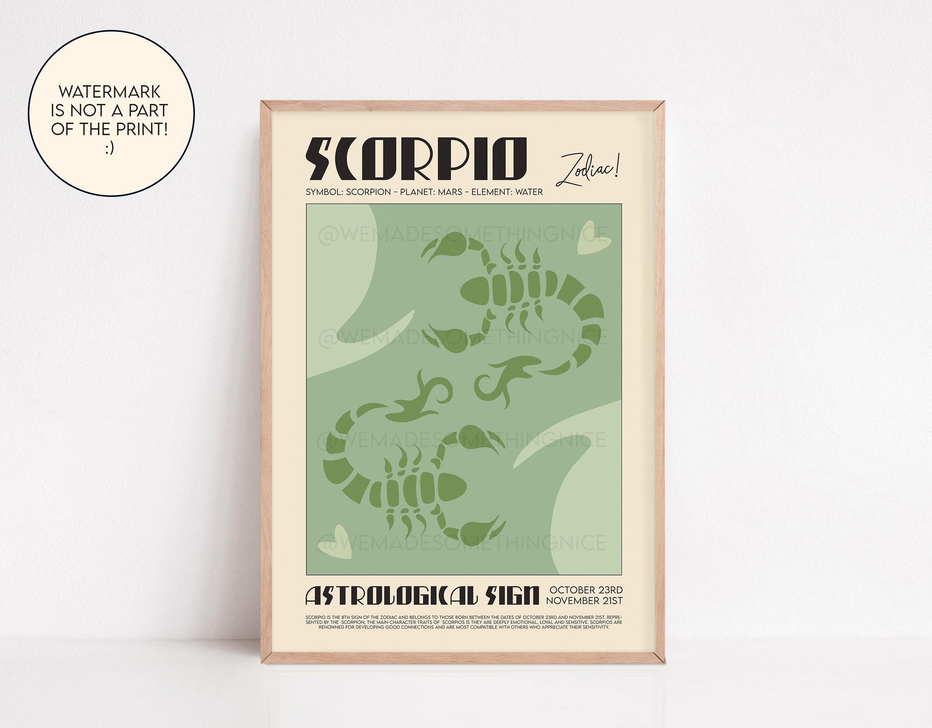 Scorpio Poster Horoscope Print Astrological Wall Art Boho - Etsy