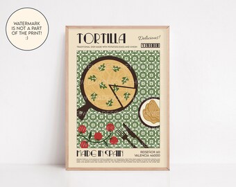 Tapas Print Spain Poster French Retro Kitchen Decor Food - Etsy