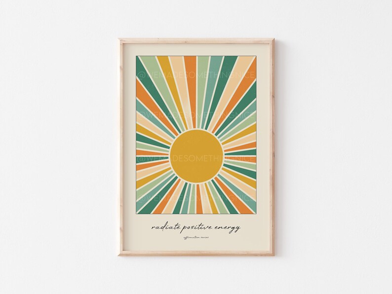 Radiate Positive Energy Print Motivation Poster - Etsy
